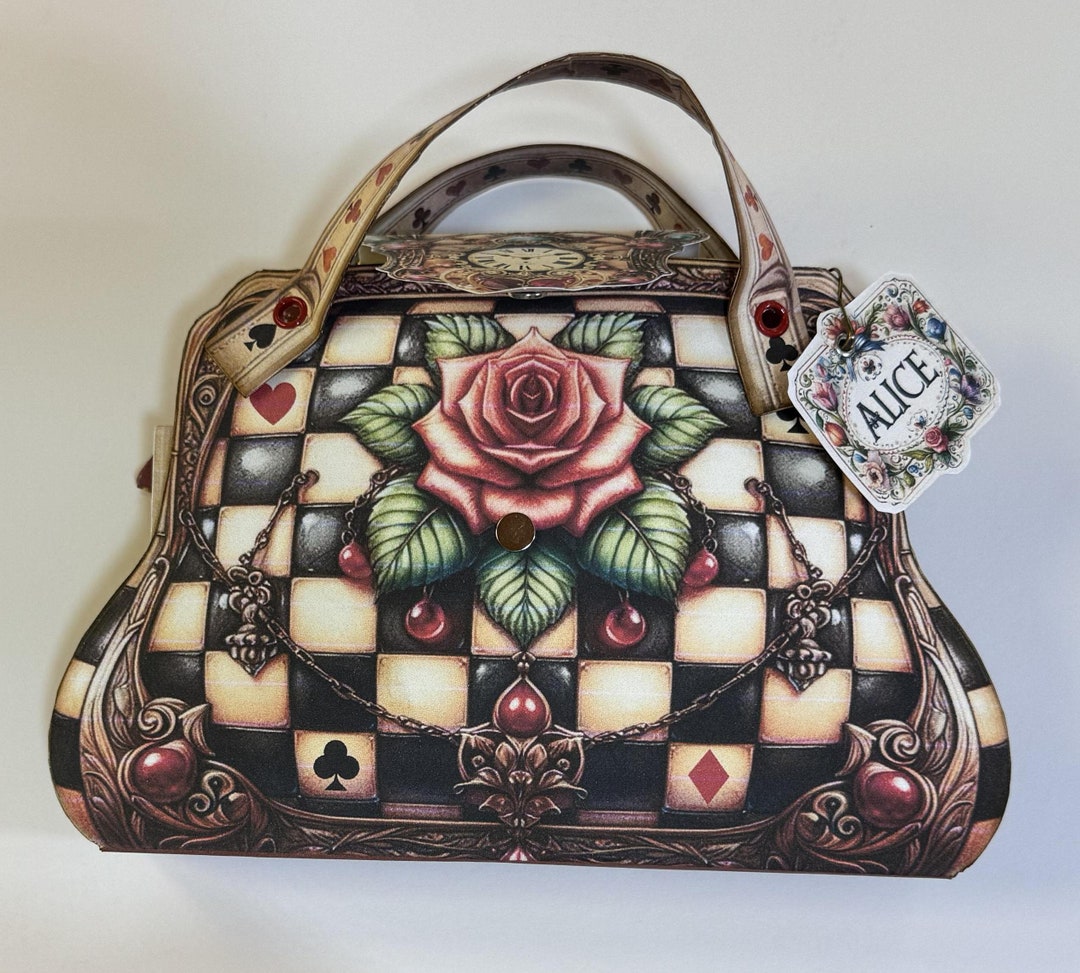 Alice in Wonderland Handcrafted Paper Journal Purse Book Lover's Purse ...
