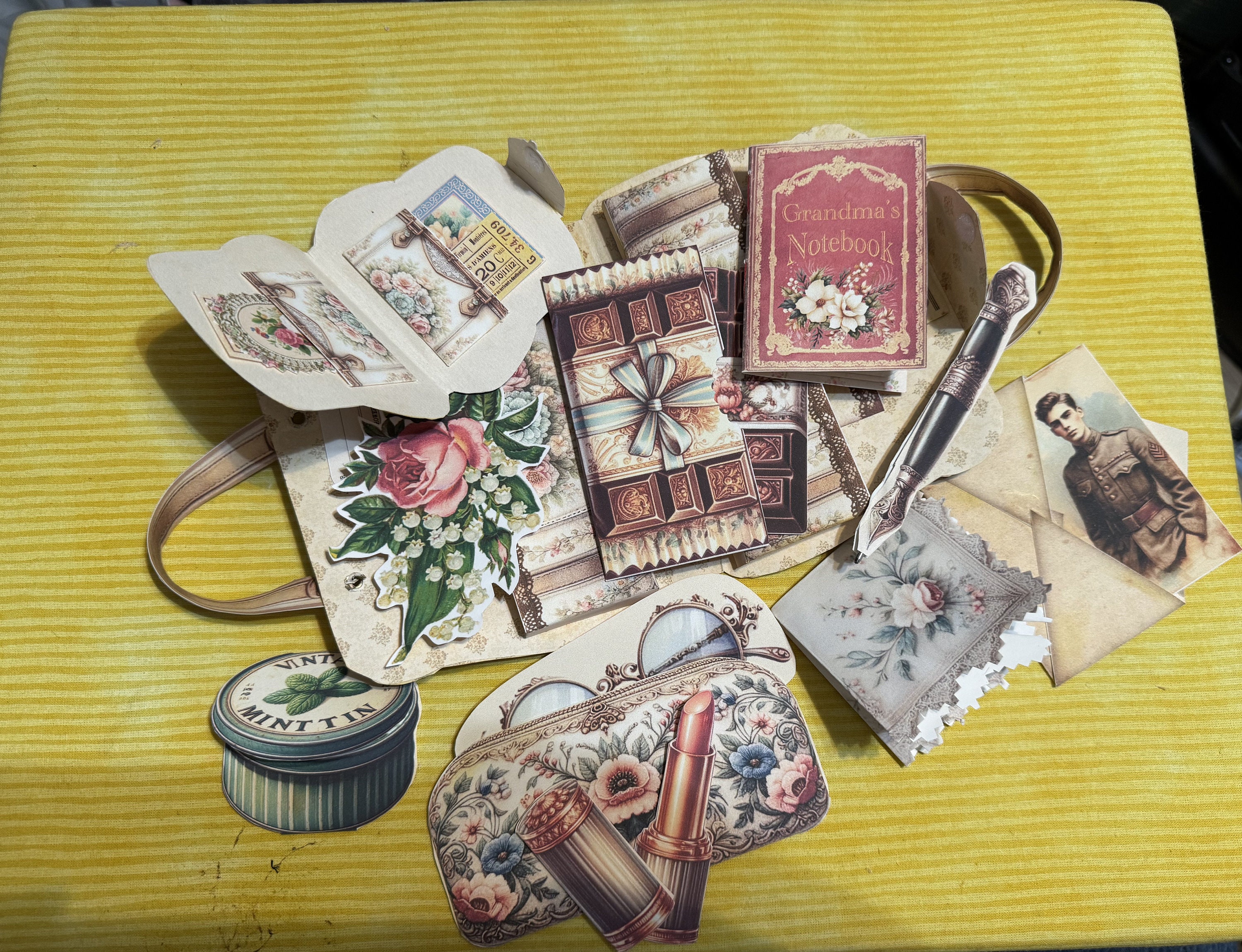 Handcrafted Paper Journal Purse - Grandma's Purse Journal - Folded ...