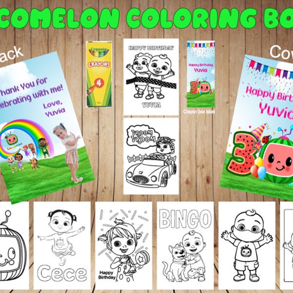 Cocomelon Party Coloring Book - Etsy