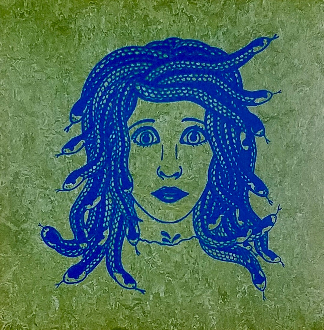 Medusa 3 Linoleum Screen Print - Etsy