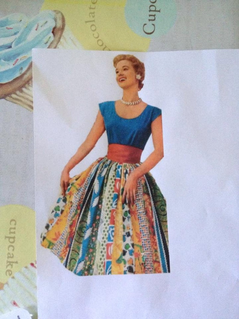 Ladies 1950's Inspired Patchwork Dress With Rick Rack Trim and ...