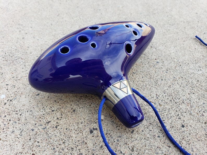 Blue Zelda Ocarina of Time Ceramic Alto C 12 Hole Flute Music | Etsy UK