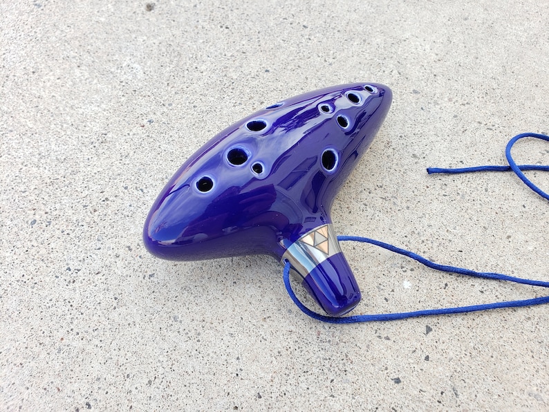 Blue Zelda Ocarina of Time Ceramic Alto C 12 Hole Flute Music ...