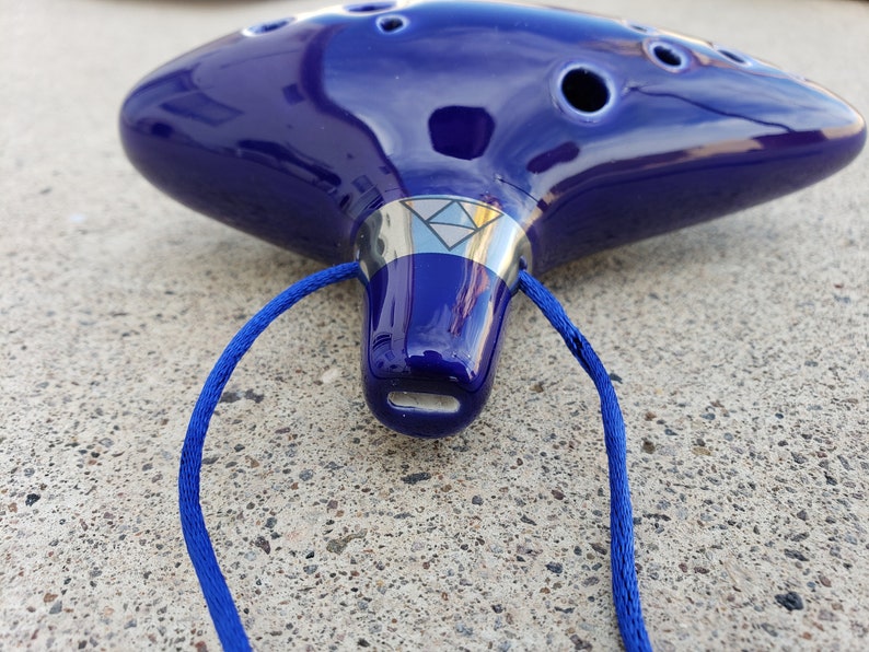 Blue Zelda Ocarina of Time Ceramic Alto C 12 Hole Flute Music ...