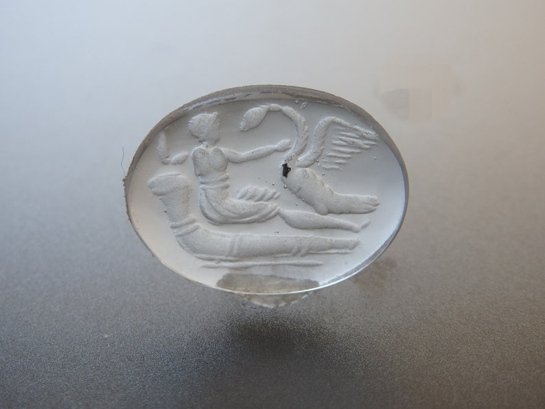 LEDA and THE SWAN Clear Venetian Glass Intaglio, Oval ~ 19mmx14mm ...