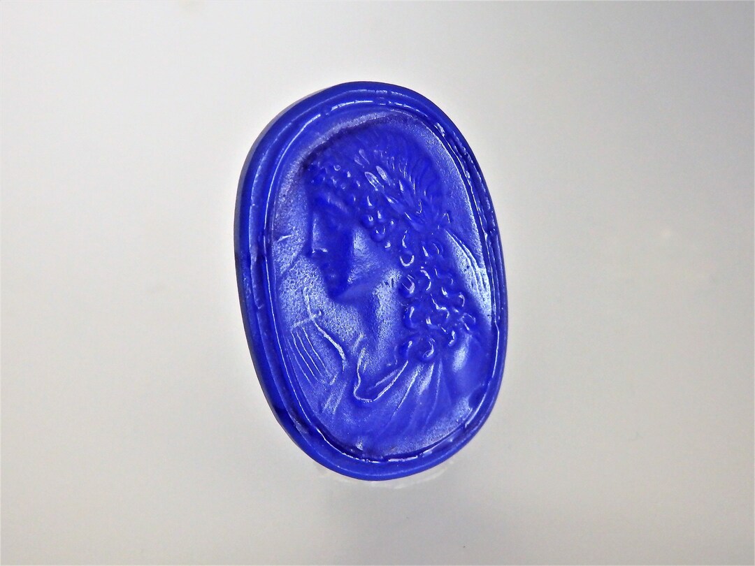 APOLLO Royal Blue Venetian Glass Cameo, Oval 20mmx28mm Loose Unset ...