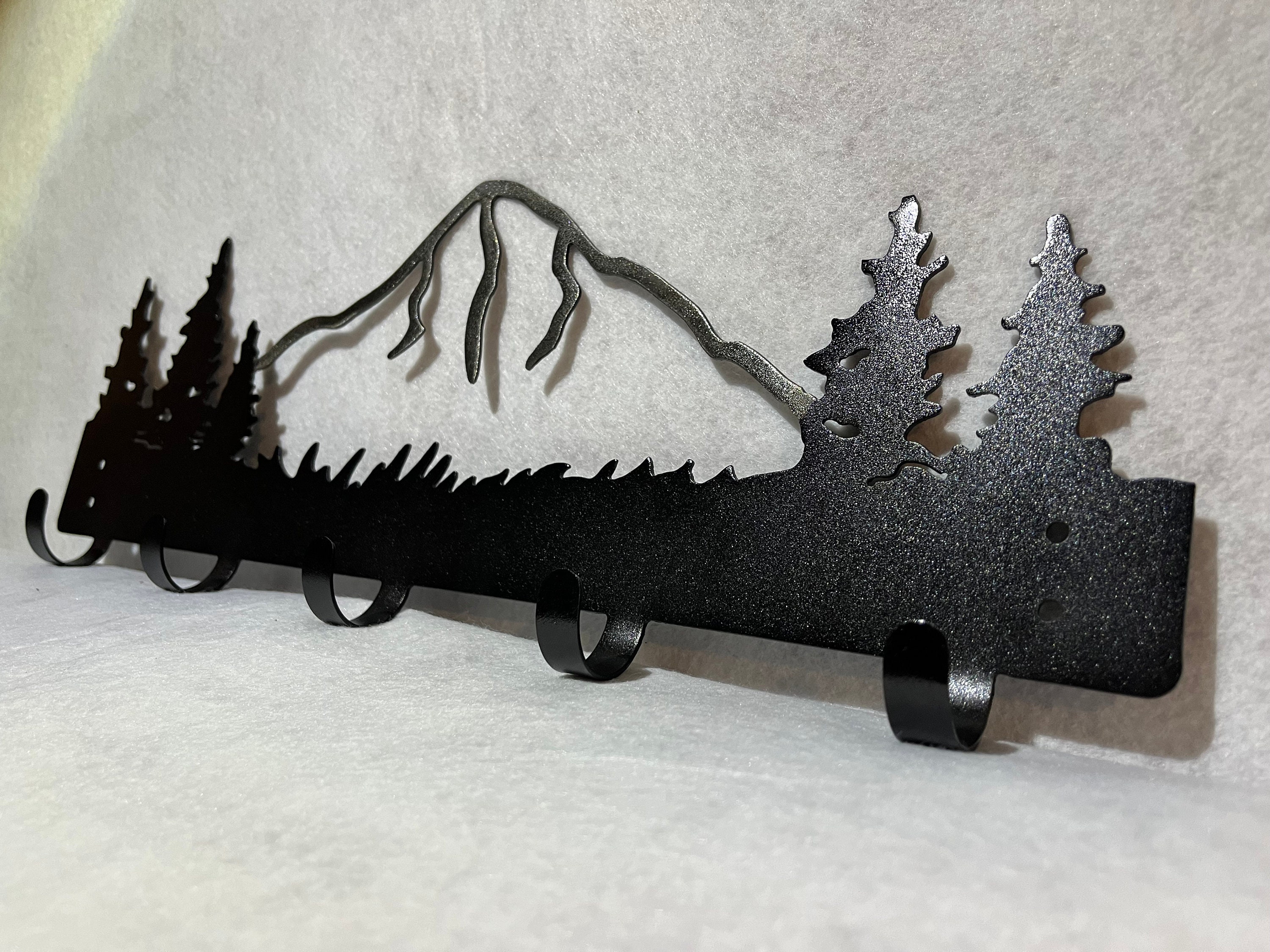 Mountain Scene , Metal Wall Hangers, Racks_ Hats, Keys, Leashes ...
