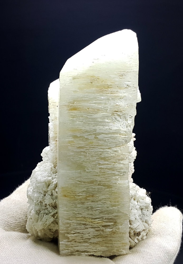 Terminated Aquamorganite Crystal With Microcline Feldspar, Natural ...