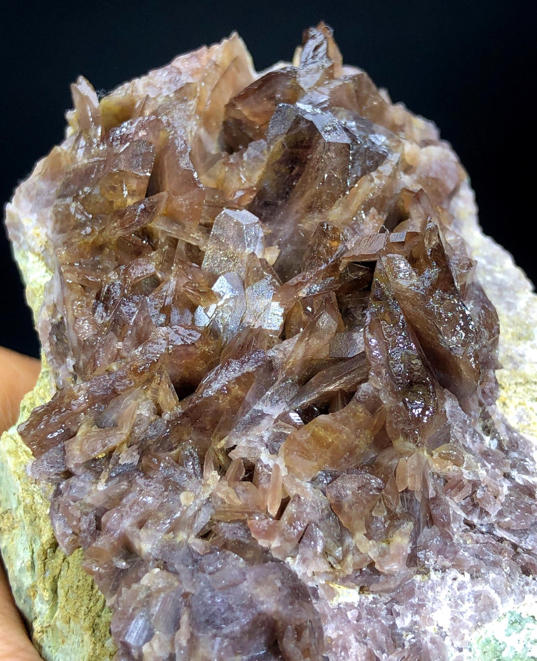 Natural Brown Axinite Crystals Cluster on Matrix, Axinite Specimen ...