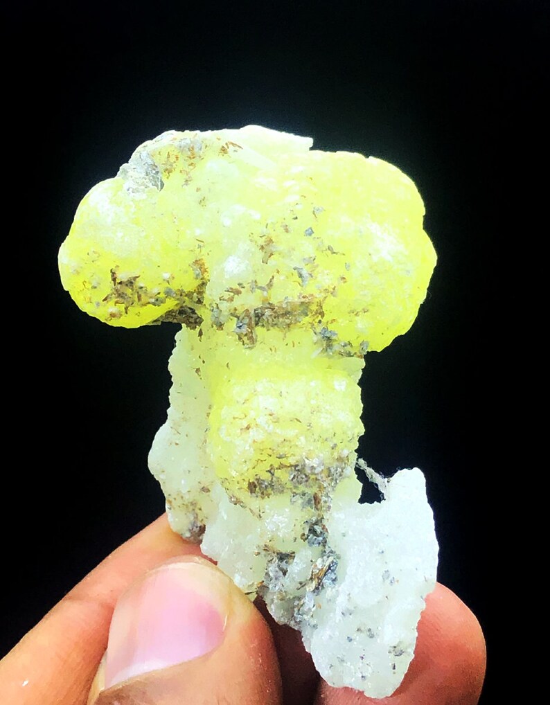 Rare Yellow Brucite Crystals, Brucite Specimen, Rare Brucite Mineral ...