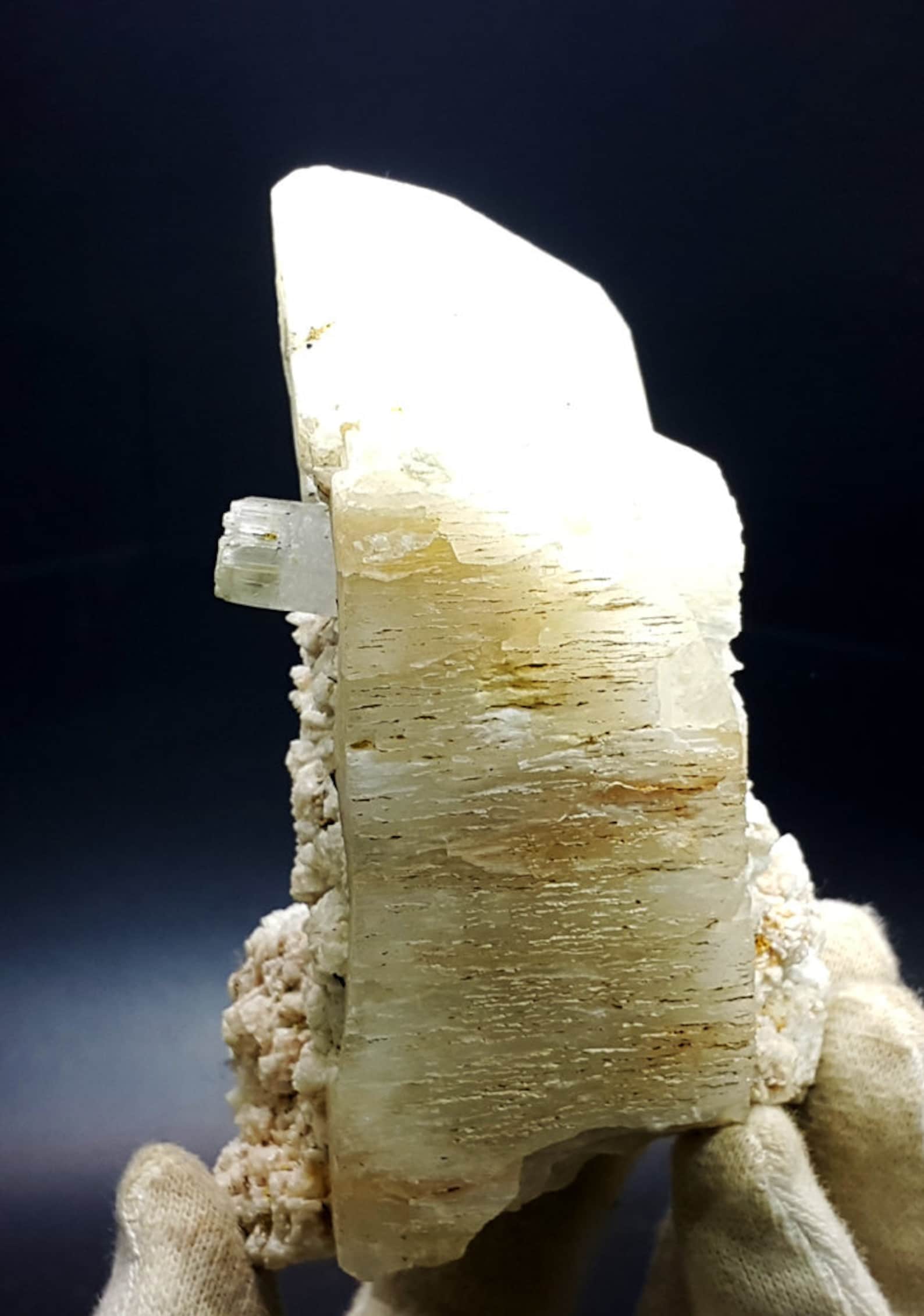 Terminated Aquamorganite Crystal With Microcline Feldspar - Etsy