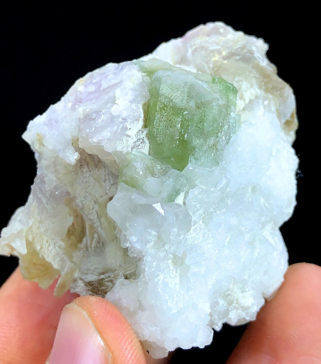 Fluorescent Green Apatite Crystals on Albite From Pakistan 61 Gram - Etsy