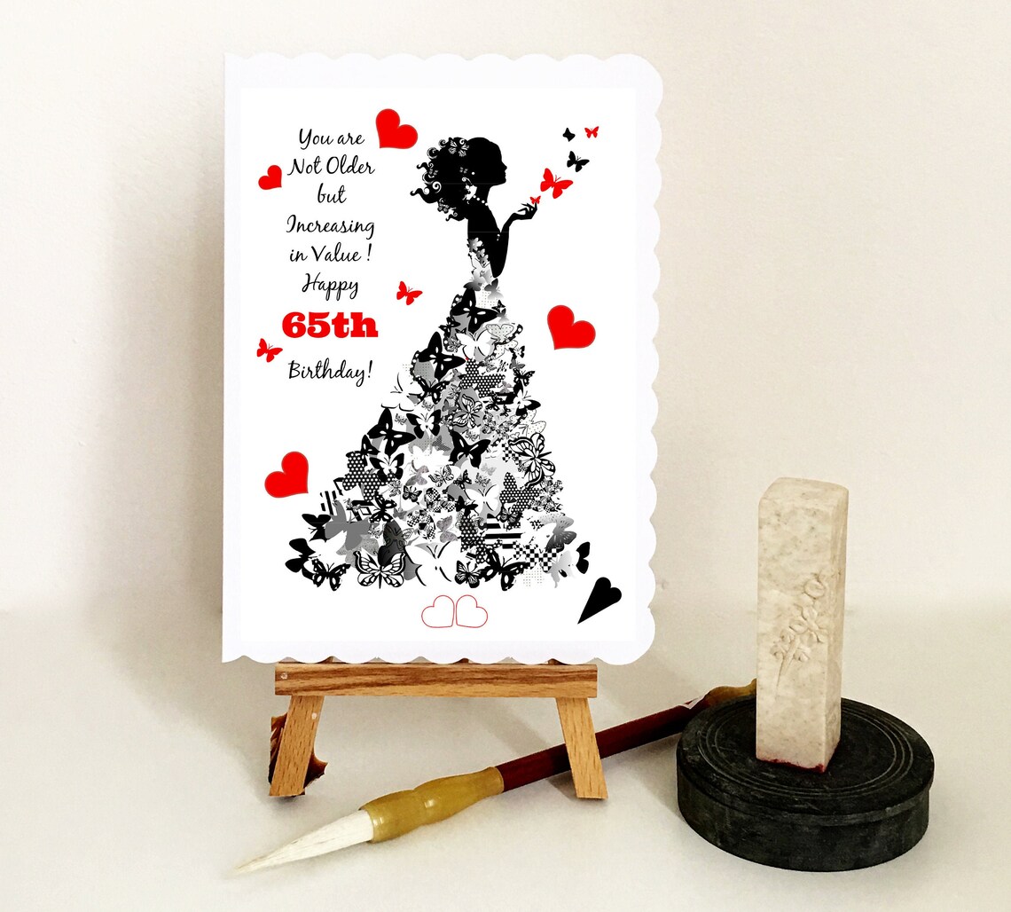 Handmade 65th Birthday Card Butterfly Lady Option To Etsy Handmade 65th Birthday Card Butterfly Lady Option To Etsy