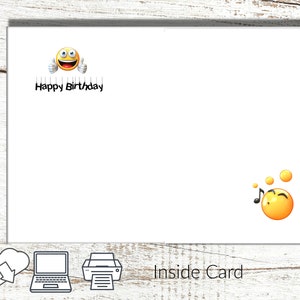 Download and Print at Home Emoji Birthday Card Any Age Funny, Humorous ...