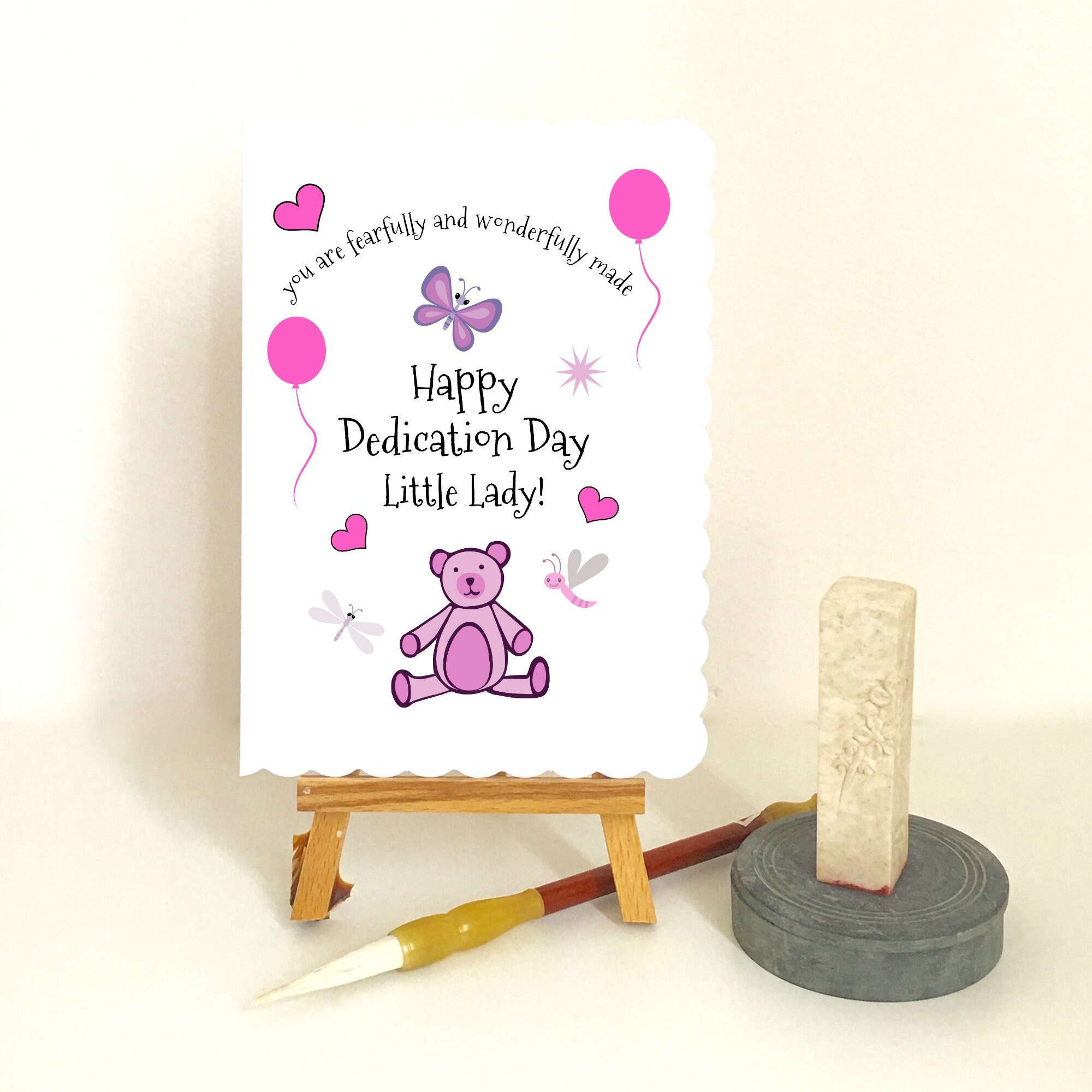 Happy Dedication Christian Greetings Card for Baby Child Girl - Etsy UK