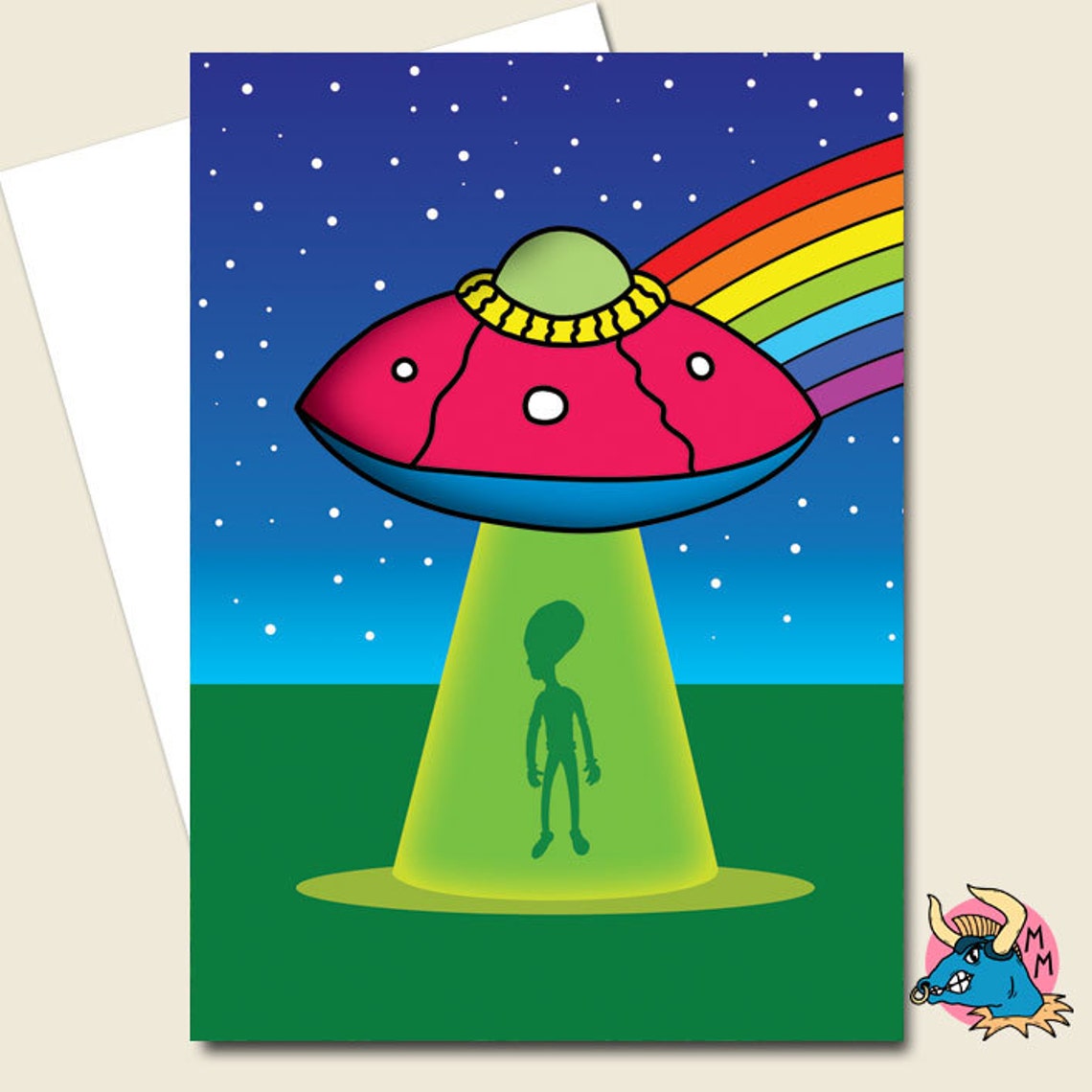 UFO Card Birthday Card Greeting Card Boys Card Geek Card | Etsy