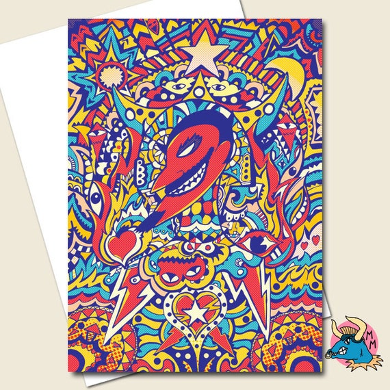 Birthday Card Devil Card Halloween Card Alternative Card | Etsy