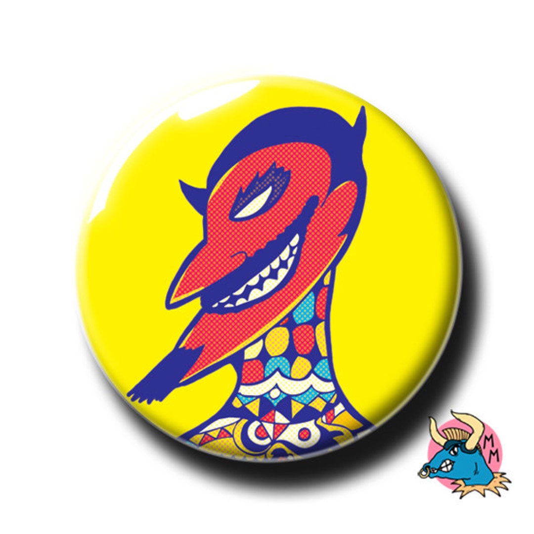 Devil Badge. Devil Pin. Halloween Badge. Horror Badge. Badges. Button ...