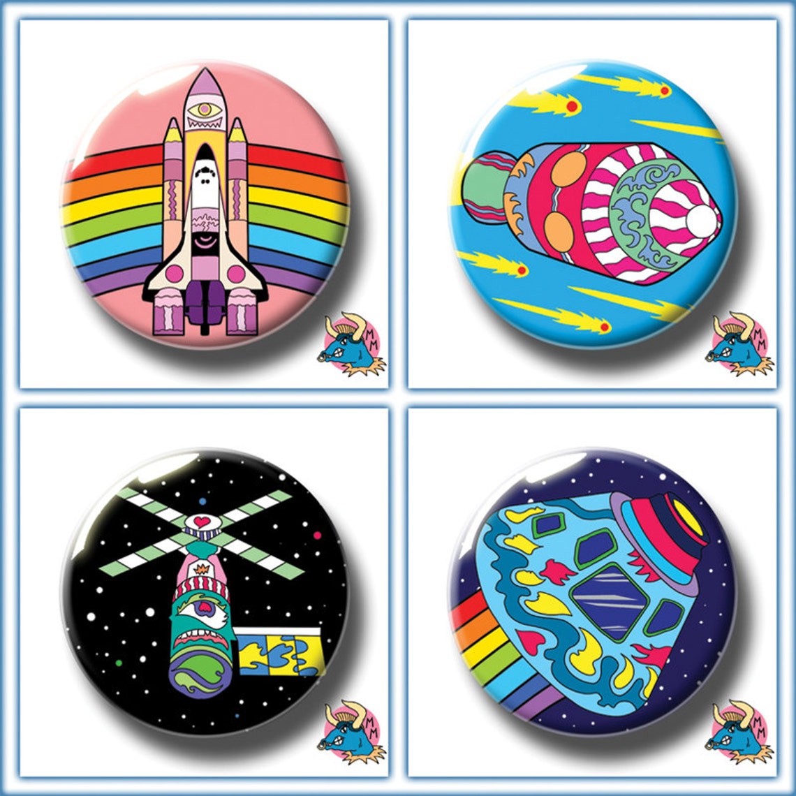 Space Capsule Badge, Outer Space Badge, Sci-fi Badge, Science Fiction ...