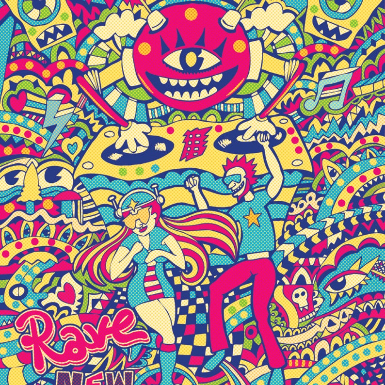 Rave New World / A4 Art Print / 8x11. Rave Art. Rave Print. | Etsy