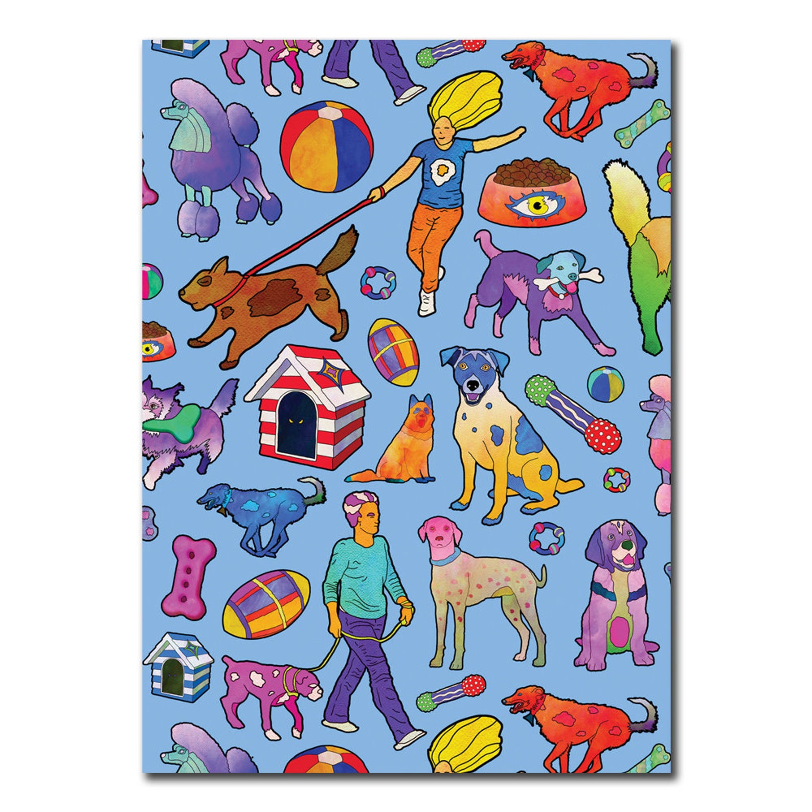 Dogs Greetings Card.dog Birthday Card. Dog Lover Card. Card for Pets ...