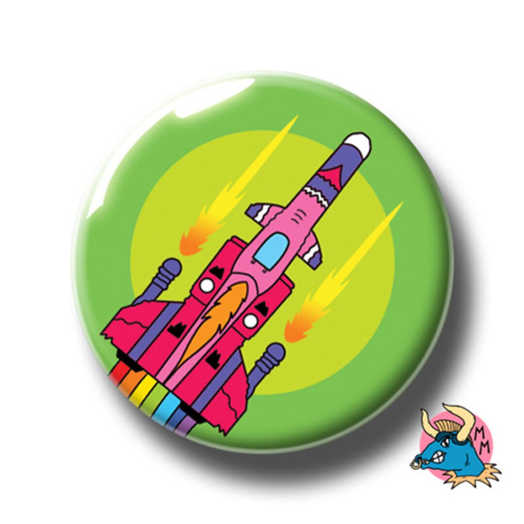 Spaceship Badge, Pinback Button, Pin Badge, Space Badge, Spaceship Pin ...
