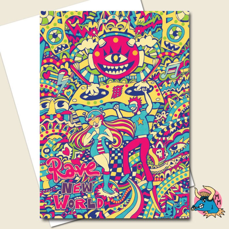 Rave Greetings Card. Birthday Card. Greeting Cards. Bday Card. - Etsy UK