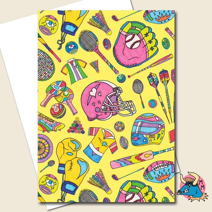 Sports Greetings Card. Sports Birthday Card. Sports Card. | Etsy