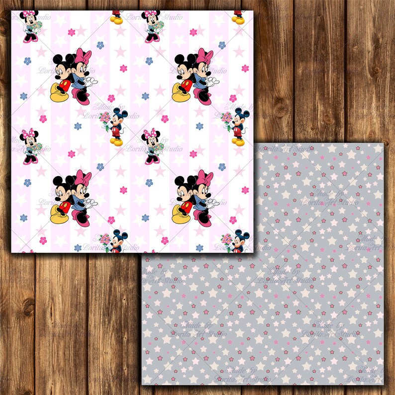 Mickey and Minnie Digital Kids Collection, Light Grey & Pastel Pink ...
