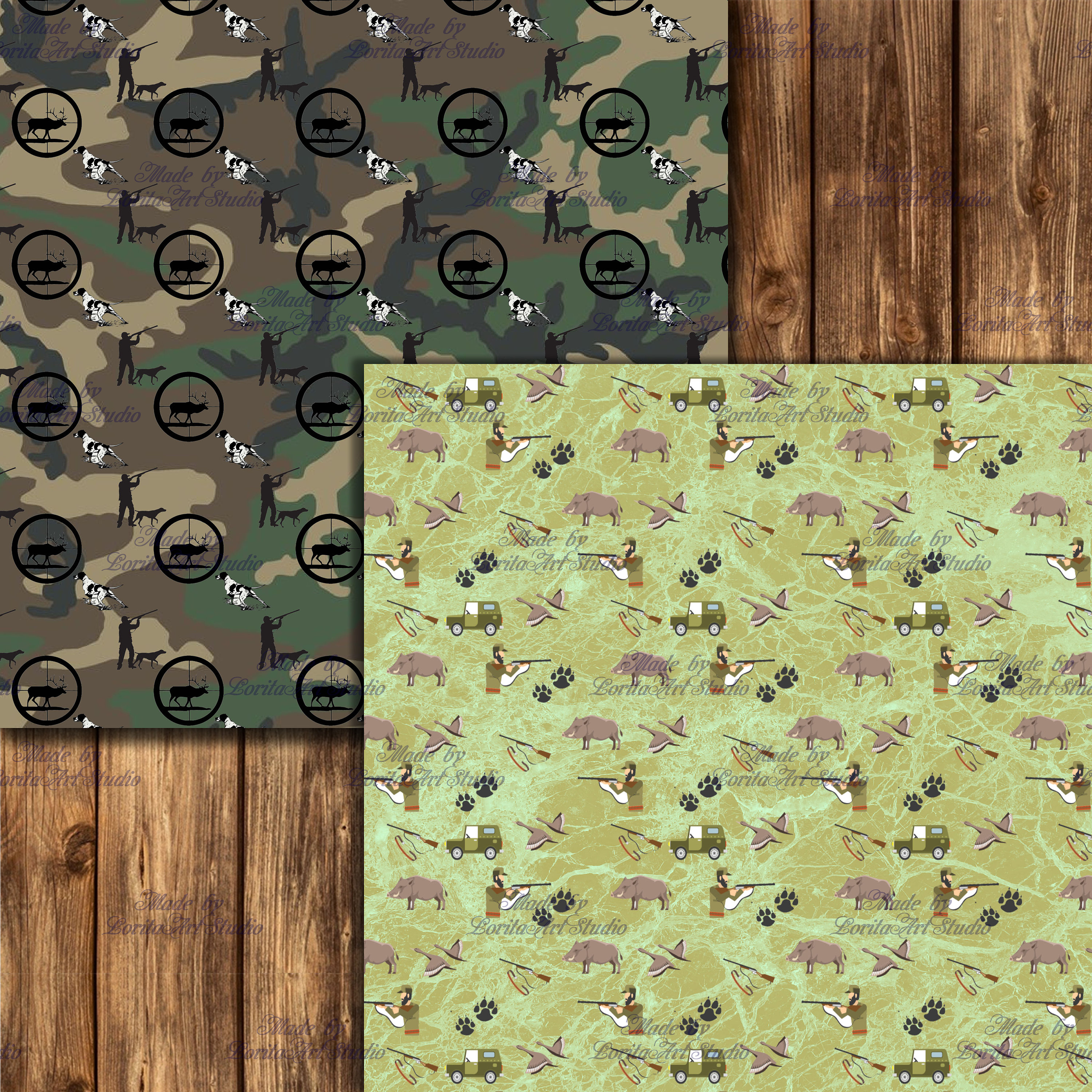 Hunting Digital Papers, Cards Making, Hunting Patterns - Etsy