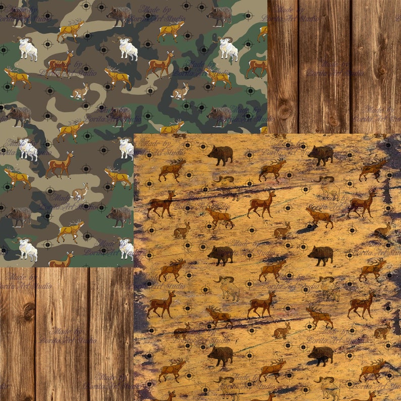 Hunting Digital Papers, Cards Making, Hunting Patterns - Etsy
