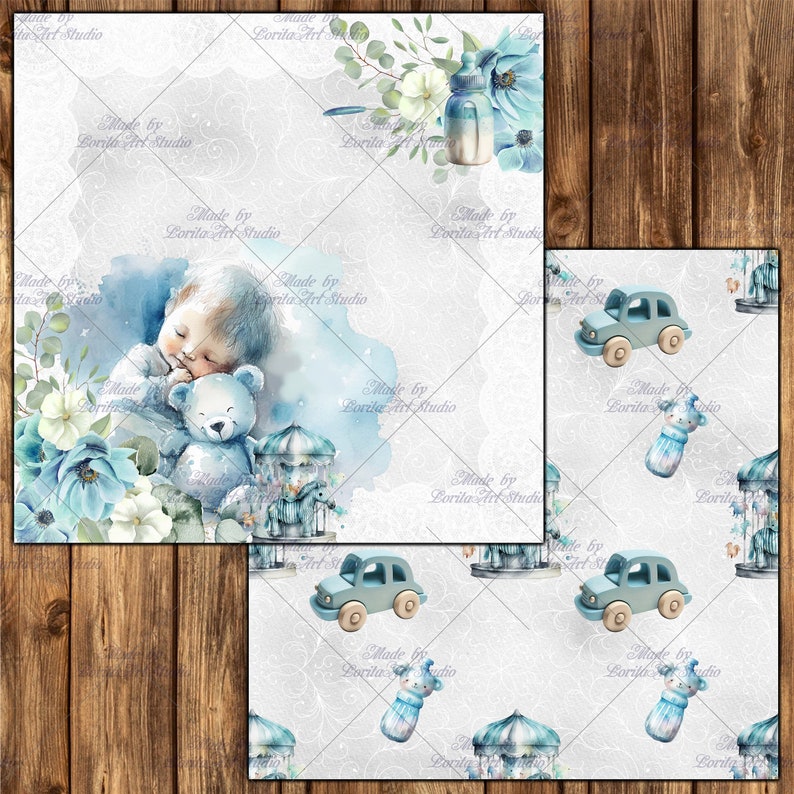 Little Treasure Baby Boy Digital Paper Pack New Born Boy - Etsy