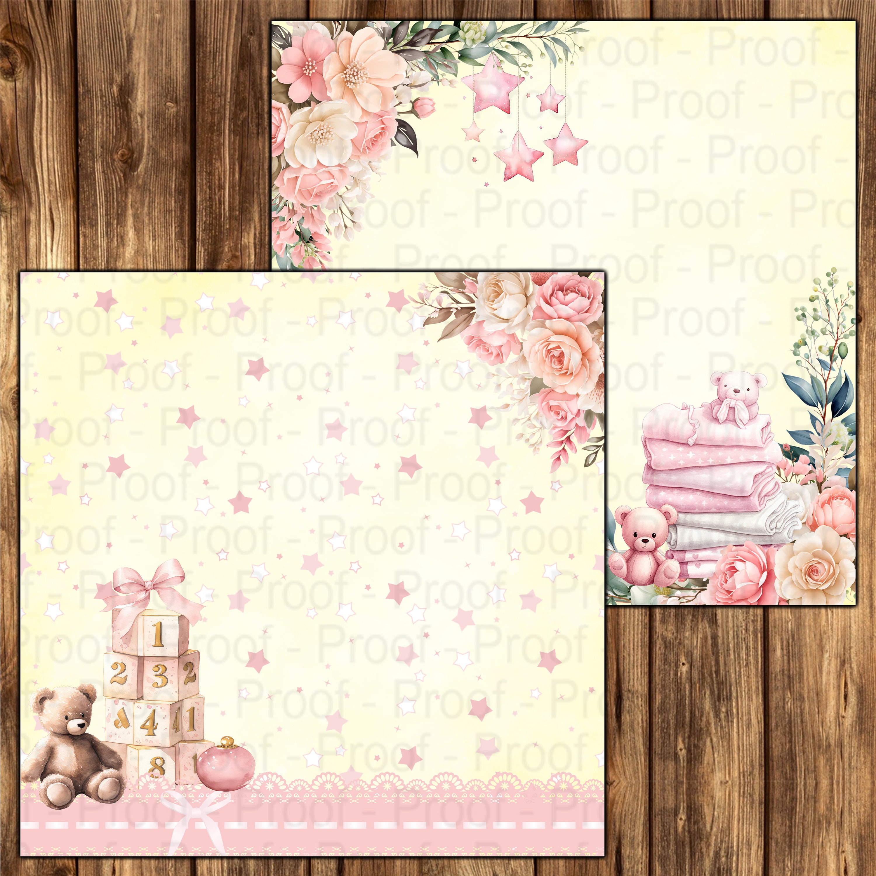 Little Princess , Baby Girl Digital Paper Pack, New Born Girl ...