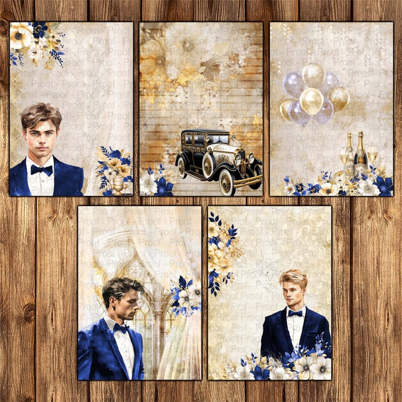 The Star of the Prom, Prom Boy Digital Papers, Prom Night, Printable ...
