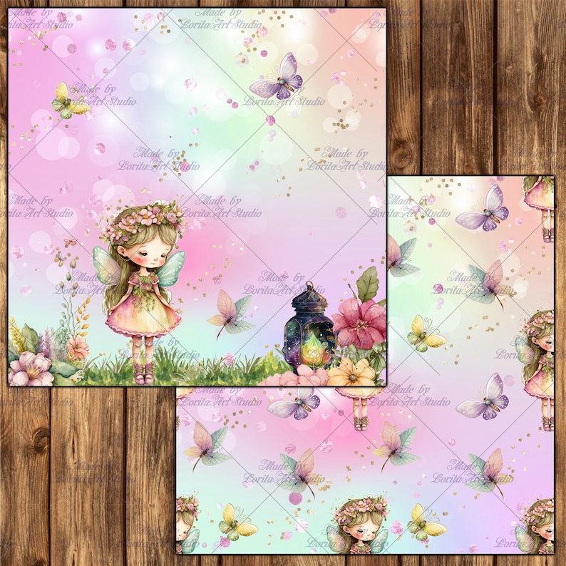 The Fairy Tale 2, Fairy Digital Paper Pack, Pastel Colours, Printable ...