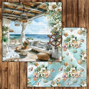 Sea Magic, Ocean Digital Paper Pack, Summer Holiday, Vintage Sea ...