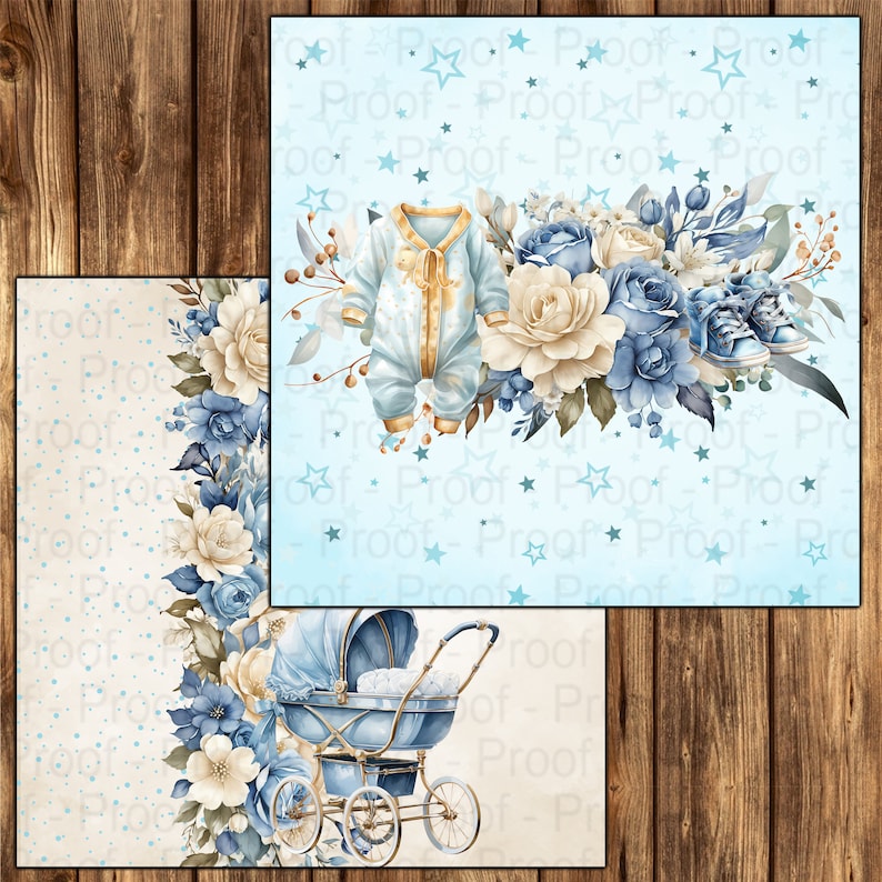 Little Prince , Baby Boy Digital Paper Pack, New Born Boy Collection ...