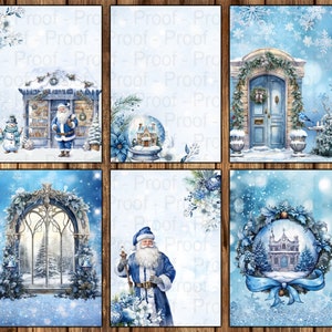 Blue Christmas, Christmas Digital Papers, Xmas Printable, Scrapbooking ...