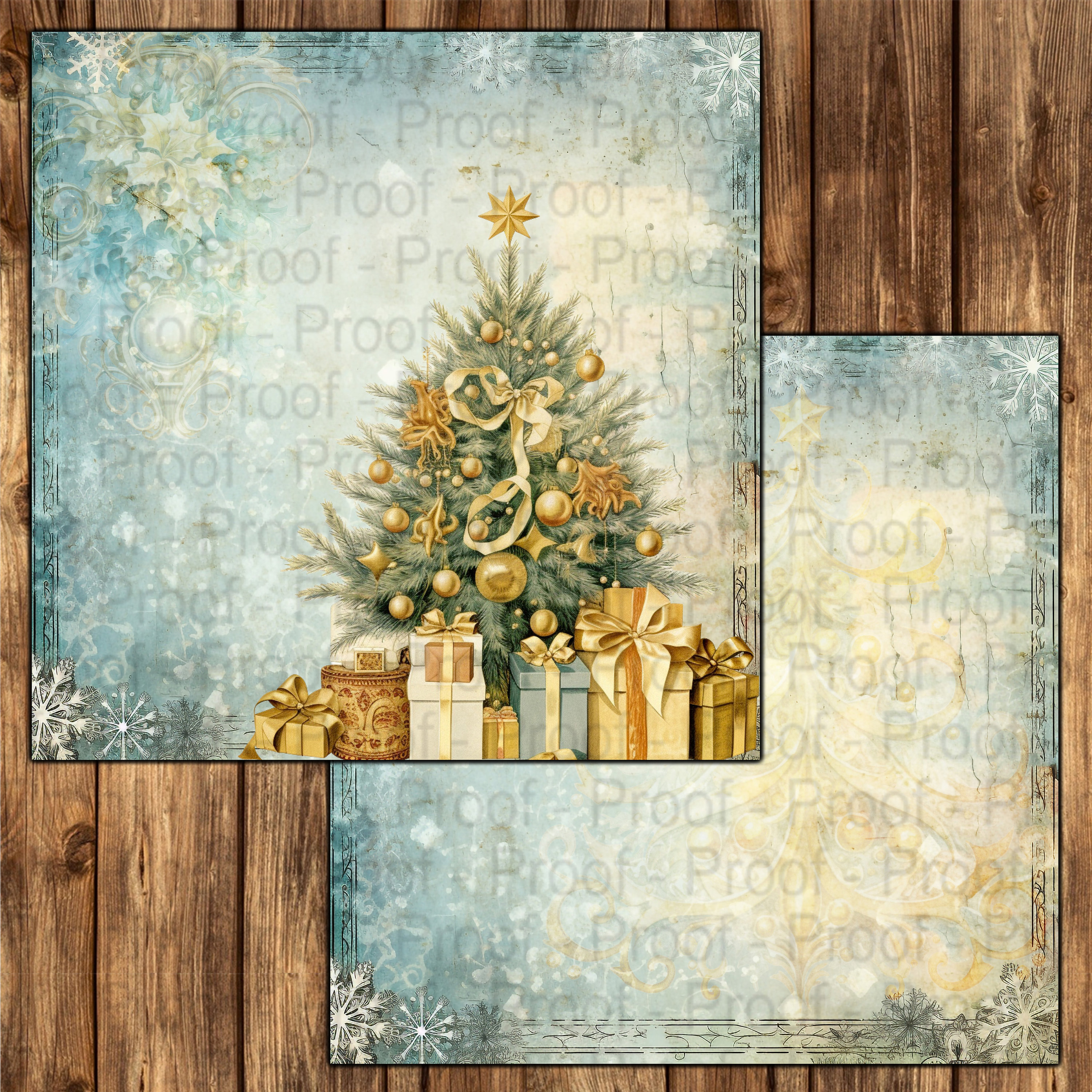 Golden Christmas, Christmas Digital Papers, Xmas Printable ...