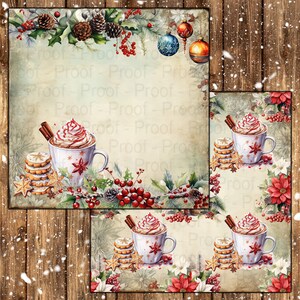 Vintage Christmas, Christmas Digital Papers, Xmas Printable ...