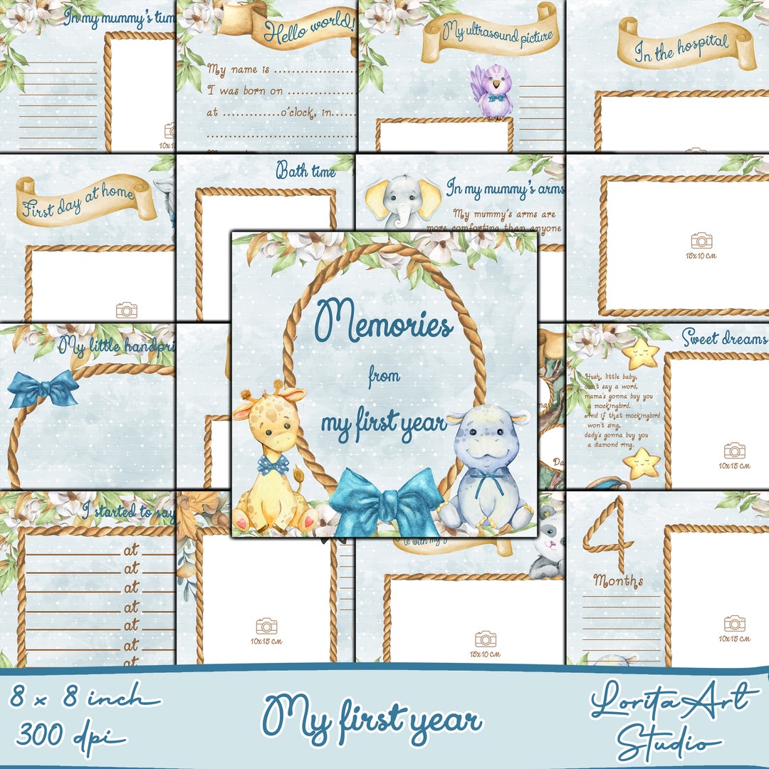 First Year Baby Boy Journal and Memory Book, Baby Boy Diary, Baby ...