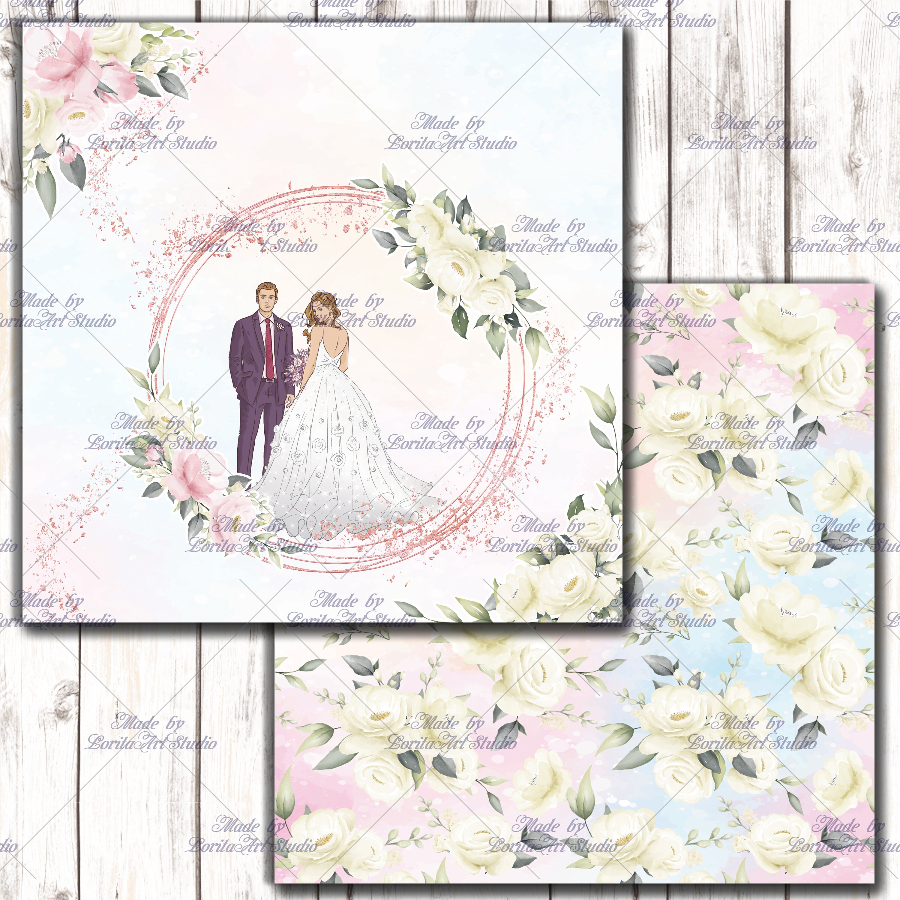 Wedding Story, Wedding Digital Papers, Wedding Tendence, Printable ...