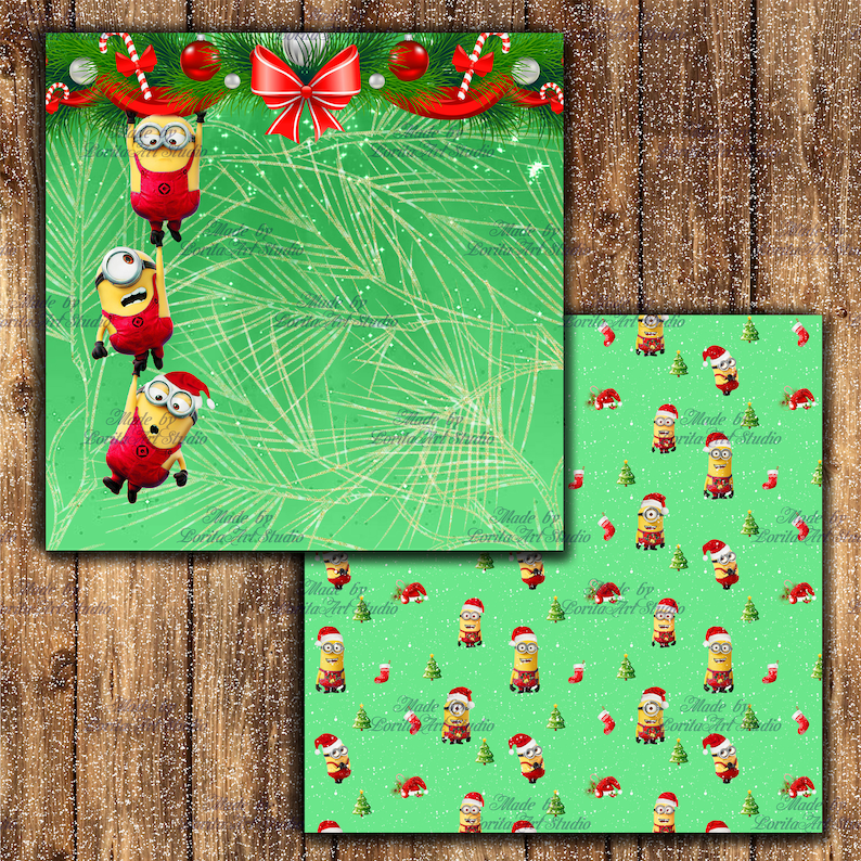 Minions Christmas Fun Kids Digital Collection, Xmas Printable ...