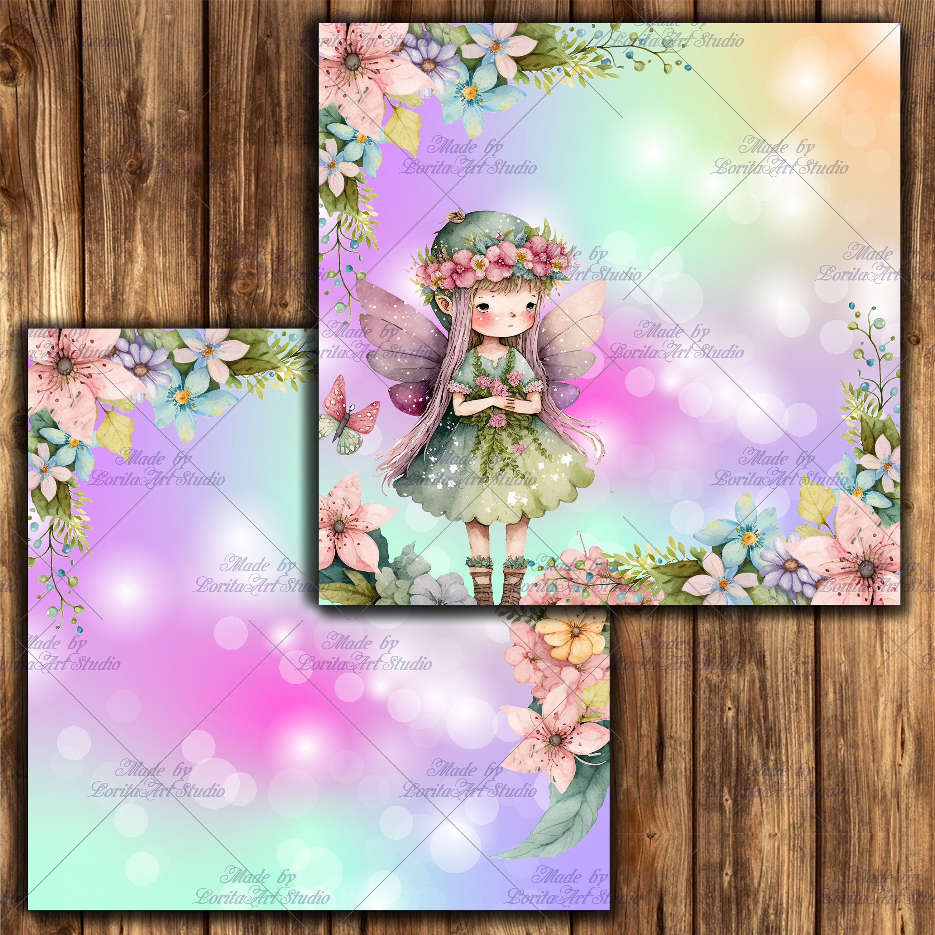 The Fairy Tale, Fairy Digital Paper Pack, Pastel Colours, Printable ...