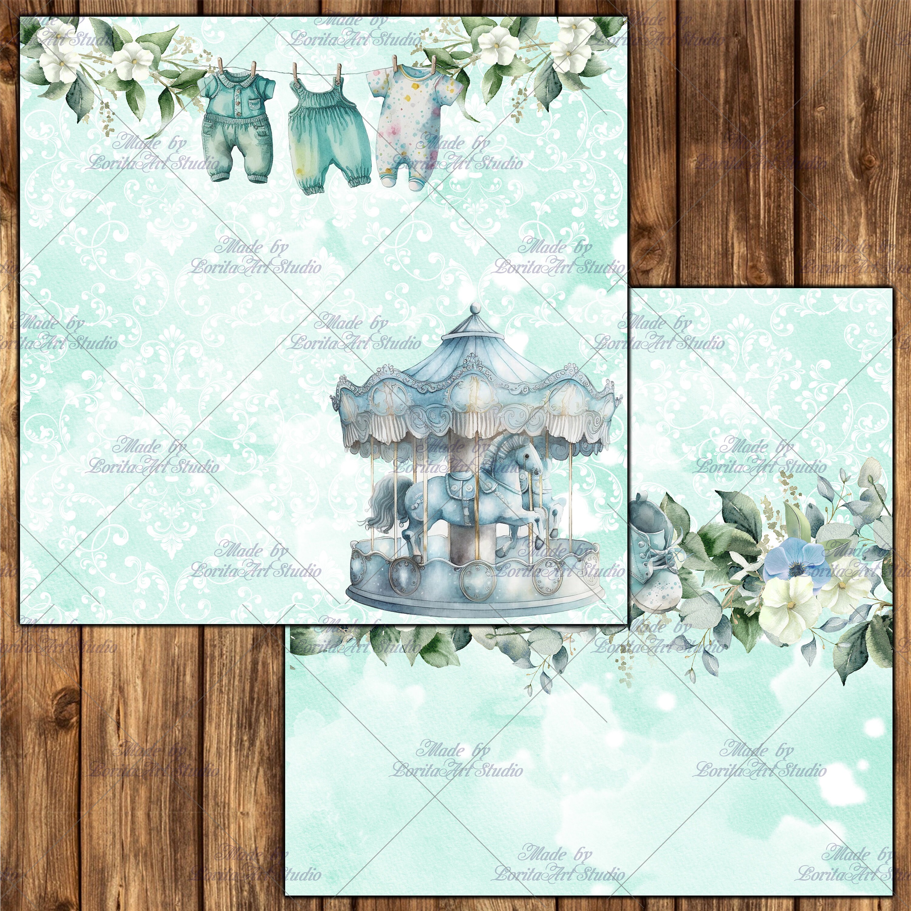 Little Treasure Baby Boy Digital Paper Pack New Born Boy - Etsy