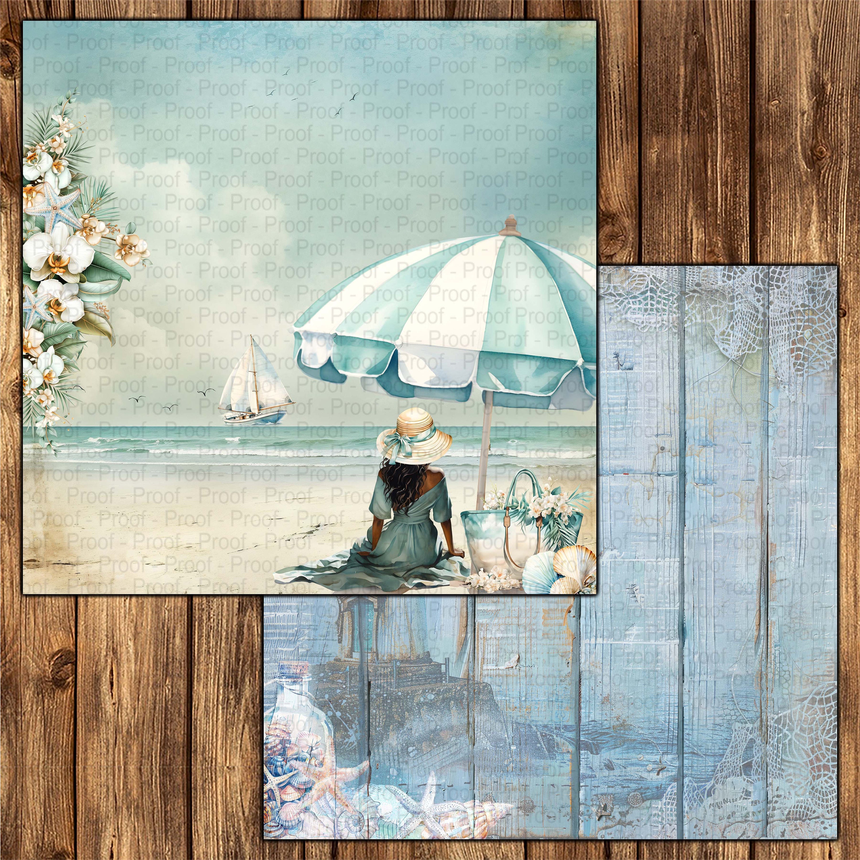 Sea Magic, Ocean Digital Paper Pack, Summer Holiday, Vintage Sea ...