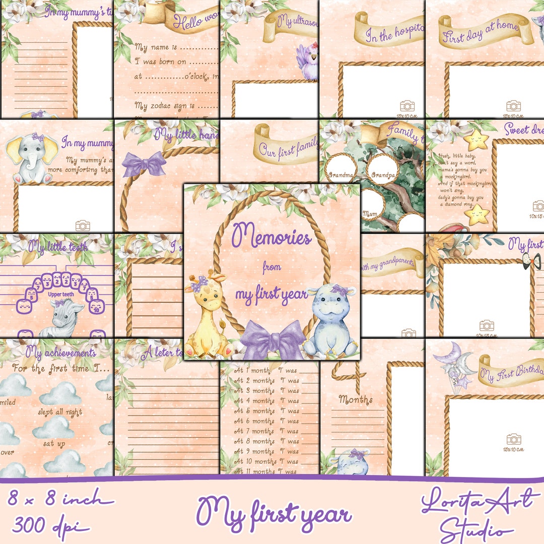 First Year Baby Girl Journal and Memory Book, Baby Girl Diary, Baby ...