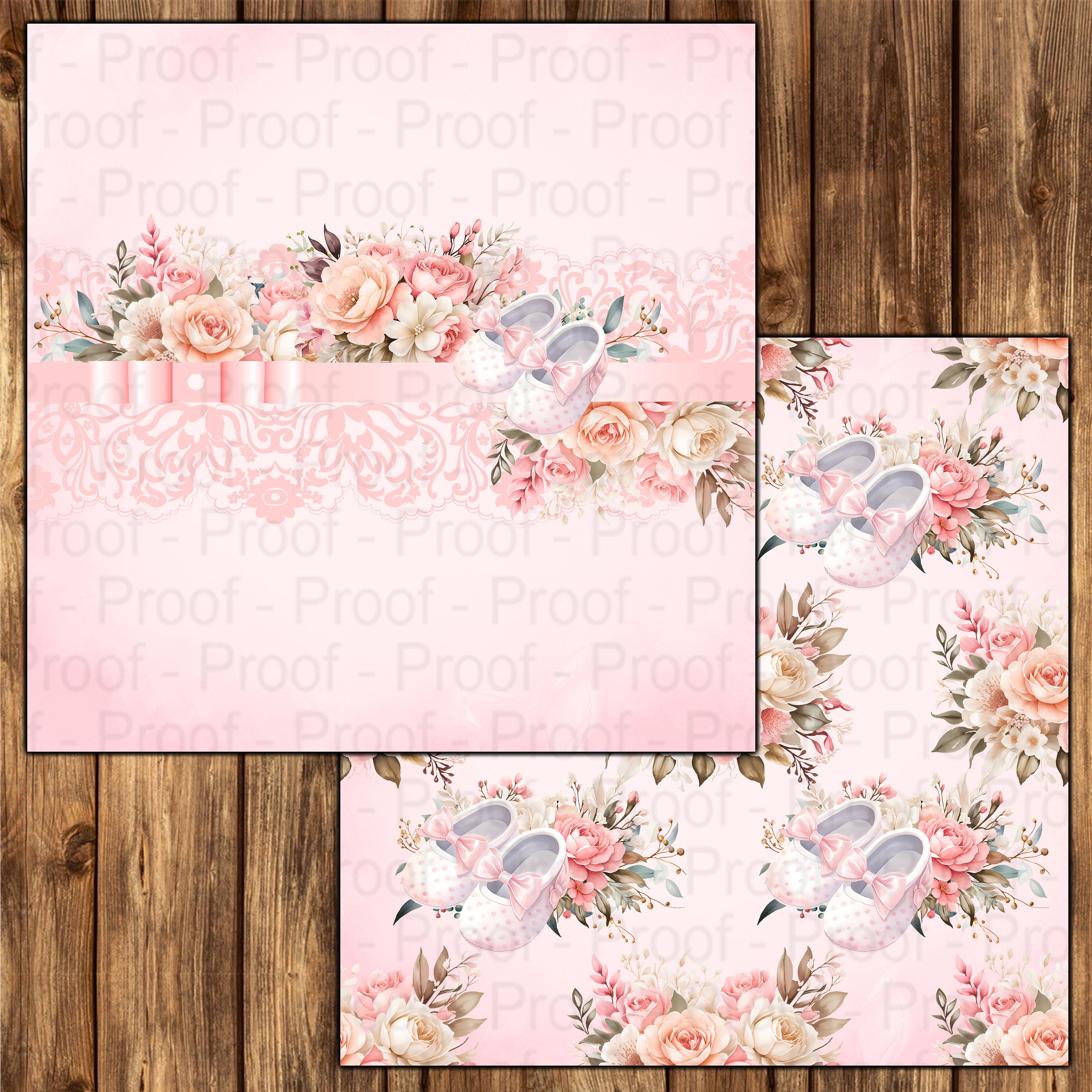 Little Princess , Baby Girl Digital Paper Pack, New Born Girl ...