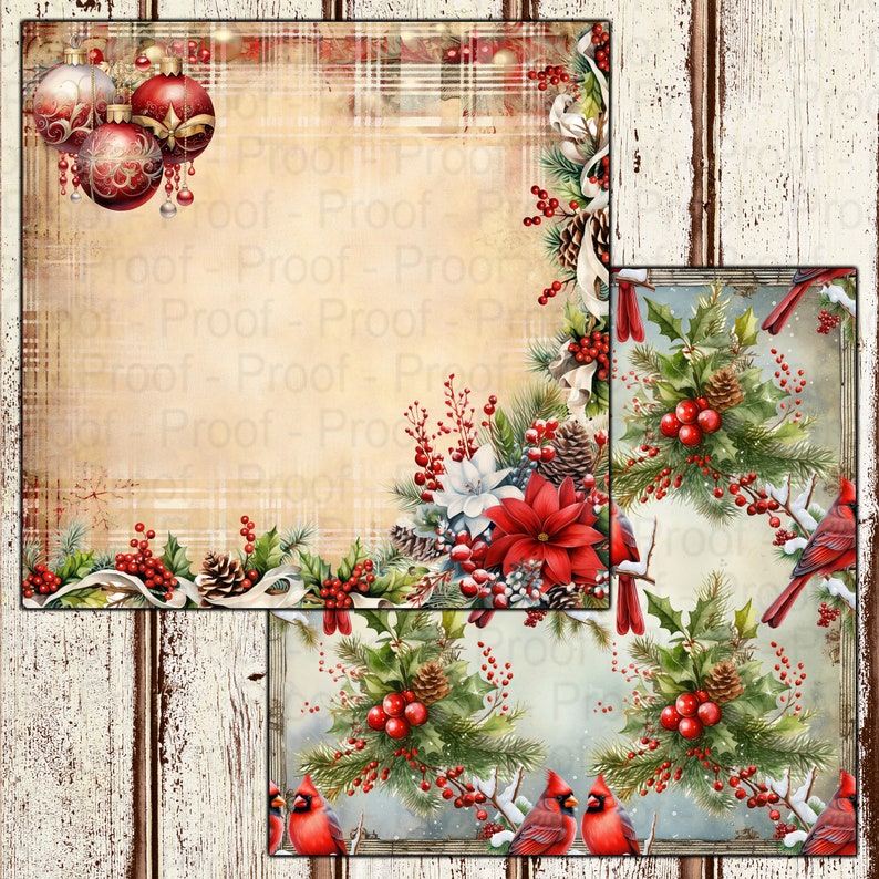 Christmas Moments, Vintage Christmas Digital Papers, Classic Christmas ...