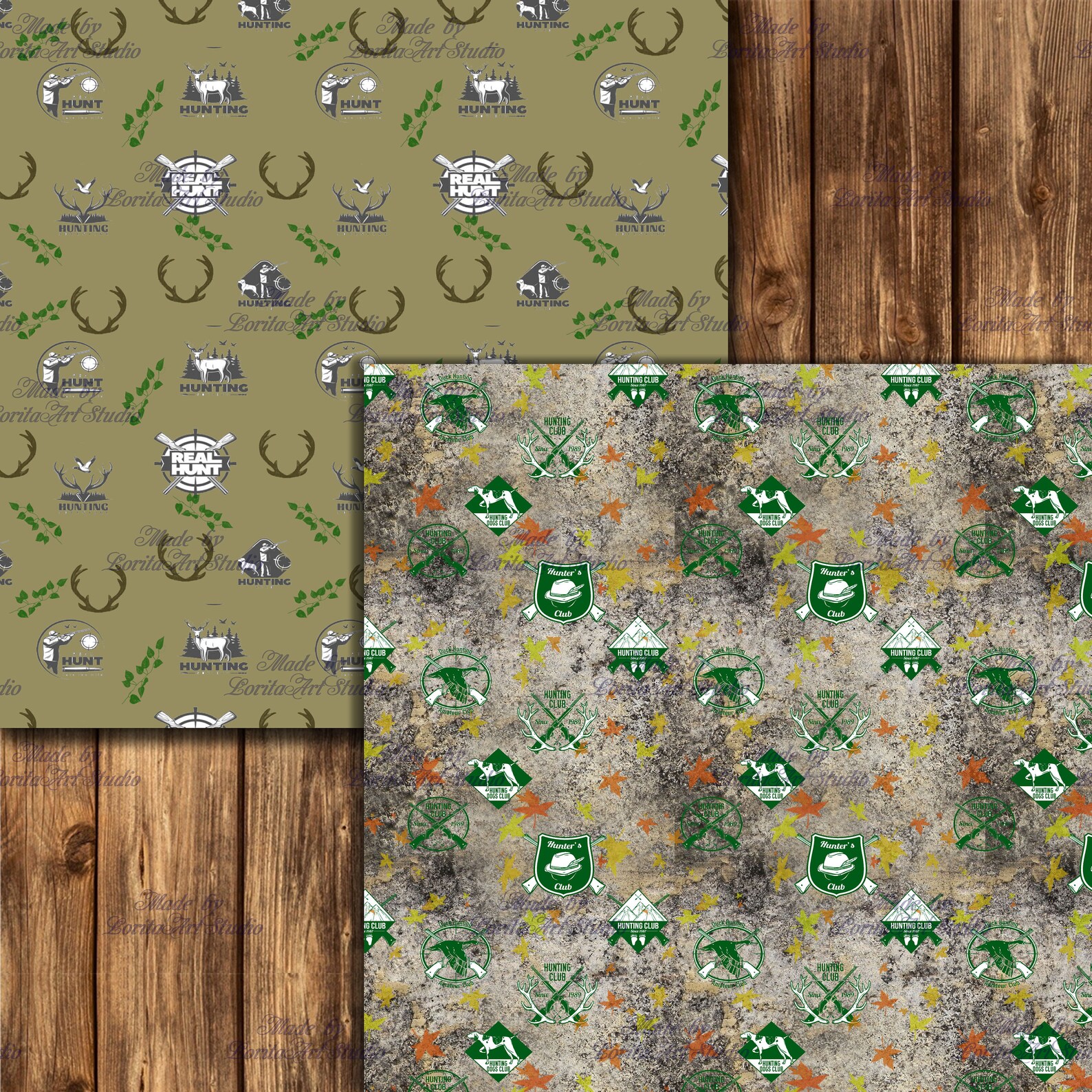 Hunting Digital Papers, Cards Making, Hunting Patterns - Etsy